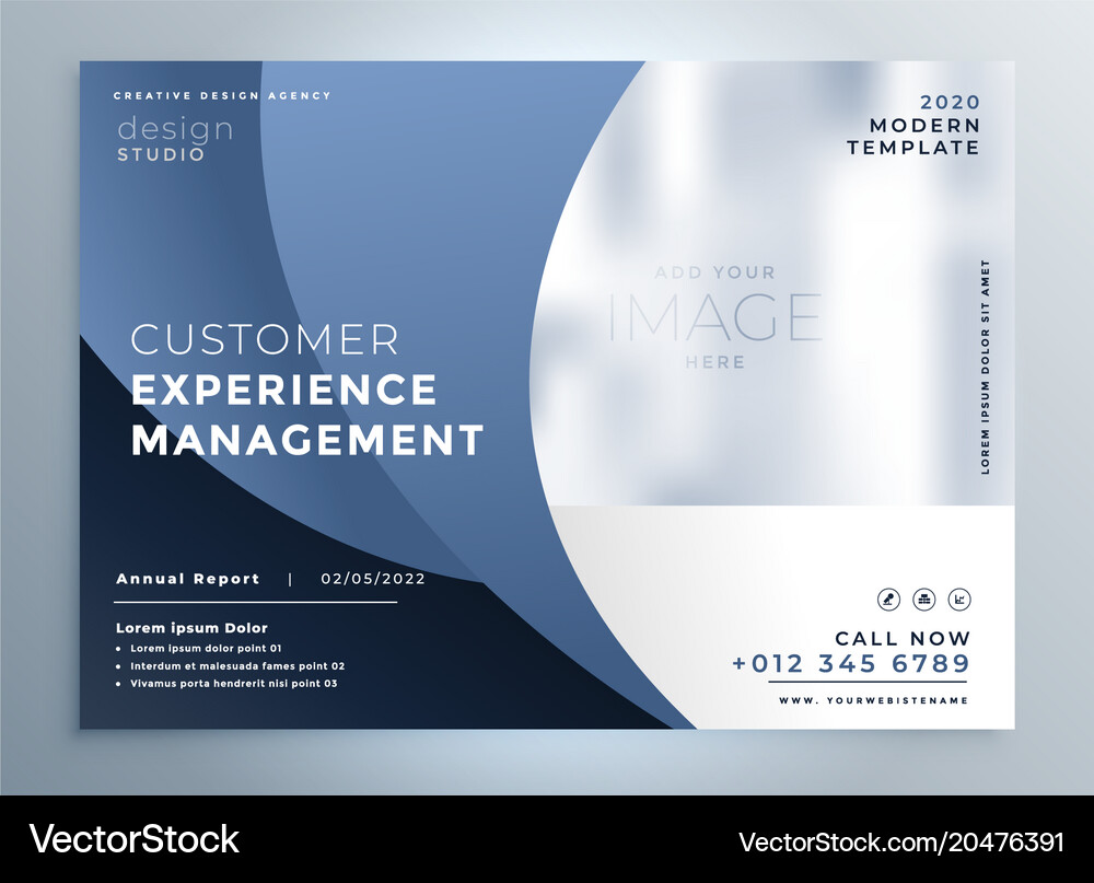 Stylish blue business flyer design Royalty Free Vector Image