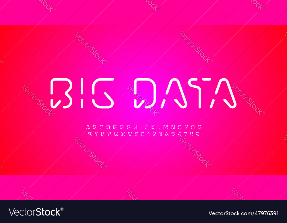 Technology font digital uppercase alphabet Vector Image