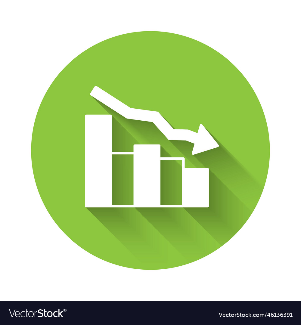 White financial growth decrease icon isolated Vector Image