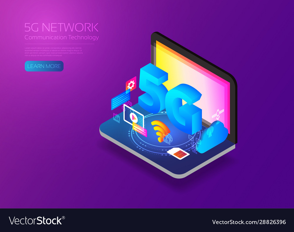 5g technology isometric Royalty Free Vector Image
