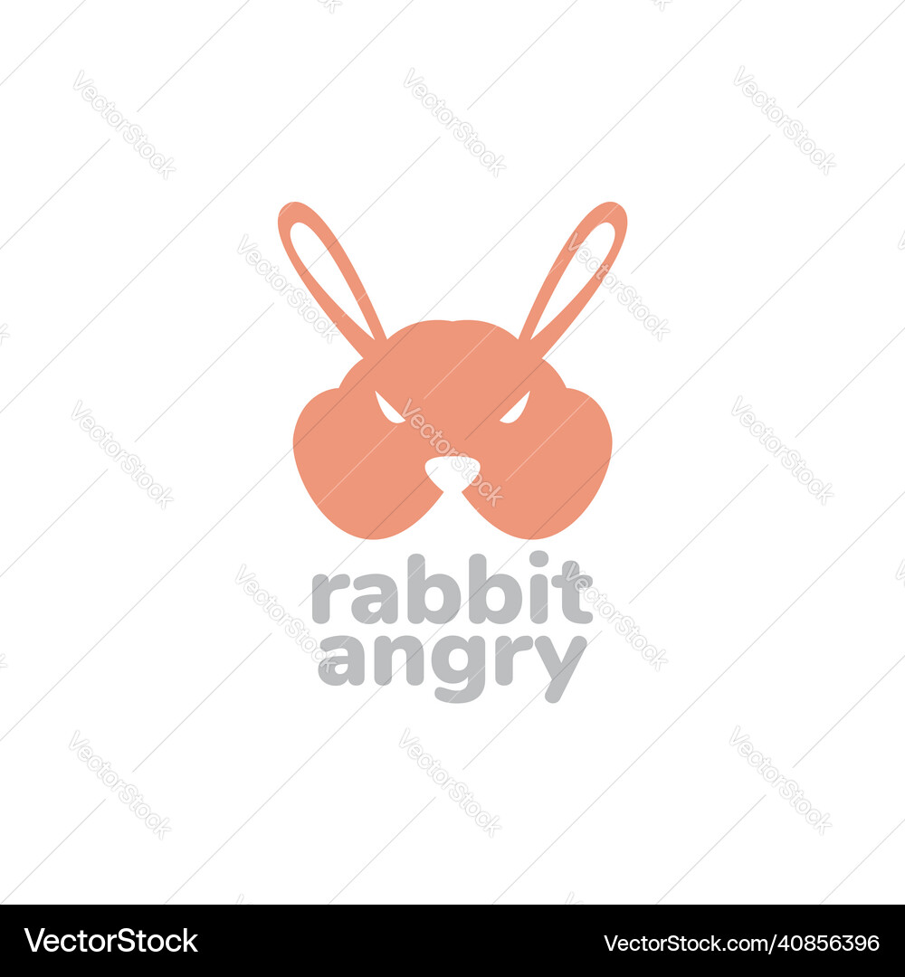 Angry face rabbit fat logo design graphic symbol Vector Image