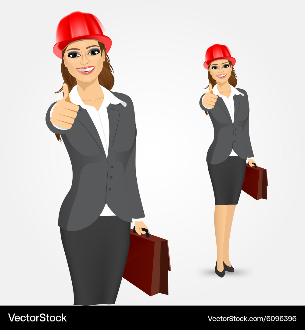 Architect business woman with briefcase Royalty Free Vector