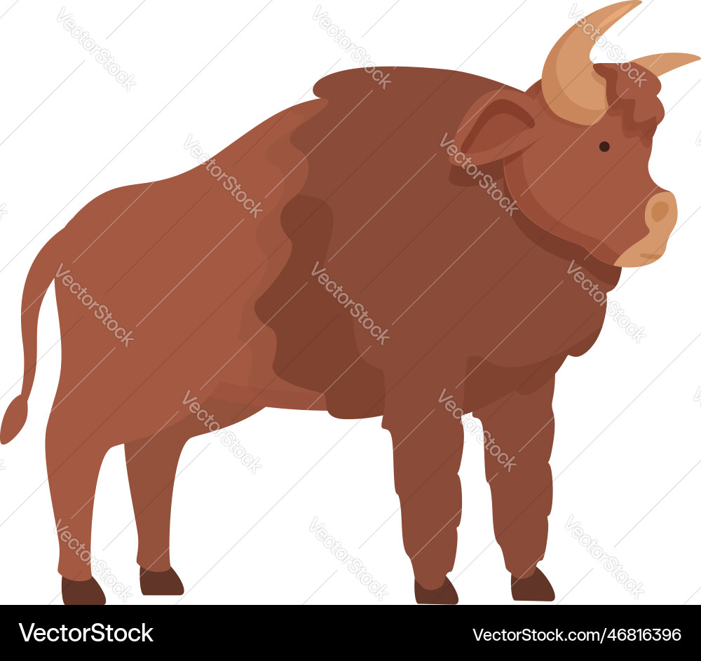 Bison icon cartoon buffalo animal Royalty Free Vector Image