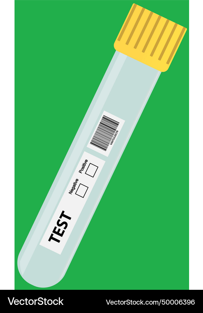 Blood test tube blank medical sample Royalty Free Vector