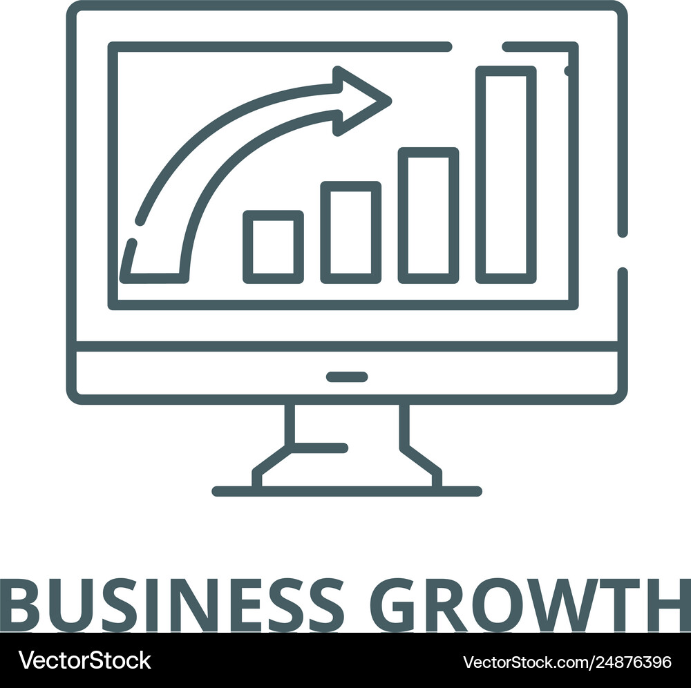 Business growth line icon growth Royalty Free Vector Image