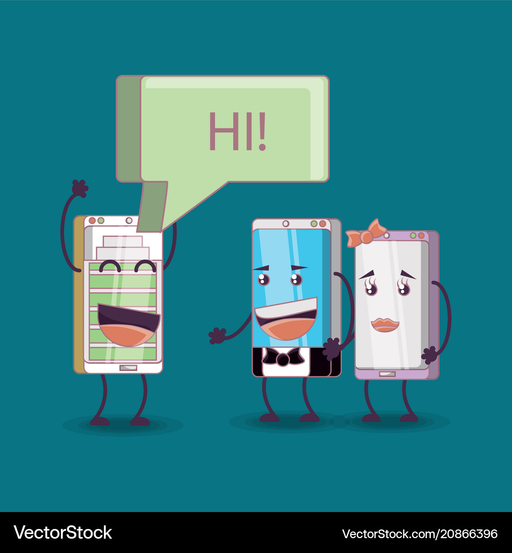 Cartoon smartphones design Royalty Free Vector Image