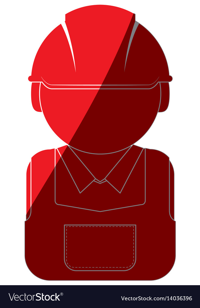 Construction worker profile Royalty Free Vector Image