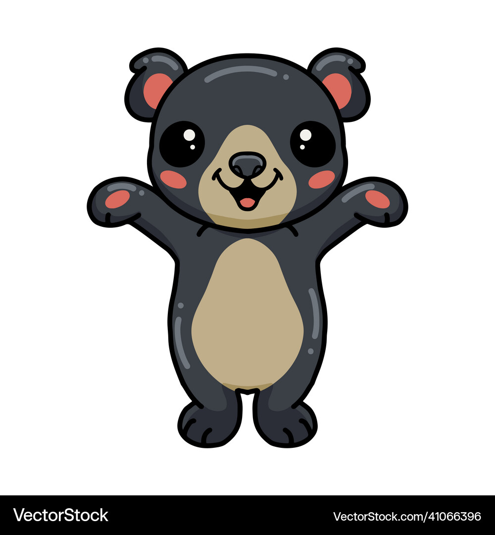 Cute little bear cartoon raising hands Royalty Free Vector