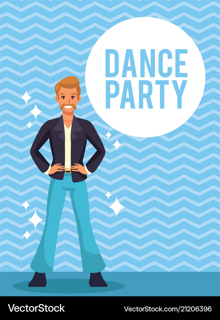 Dance party card Royalty Free Vector Image - VectorStock