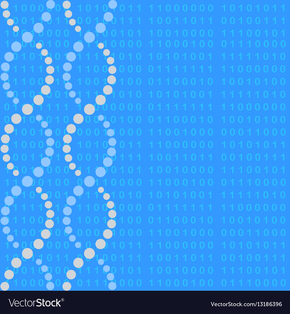 Dna molecule with binary code Royalty Free Vector Image