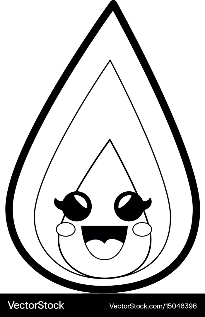 Fire flamme cartoon smiley Royalty Free Vector Image