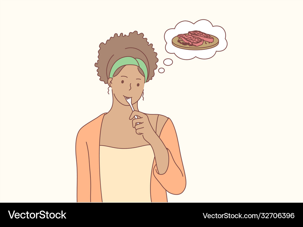 Food cooking hunger thinking concept Royalty Free Vector