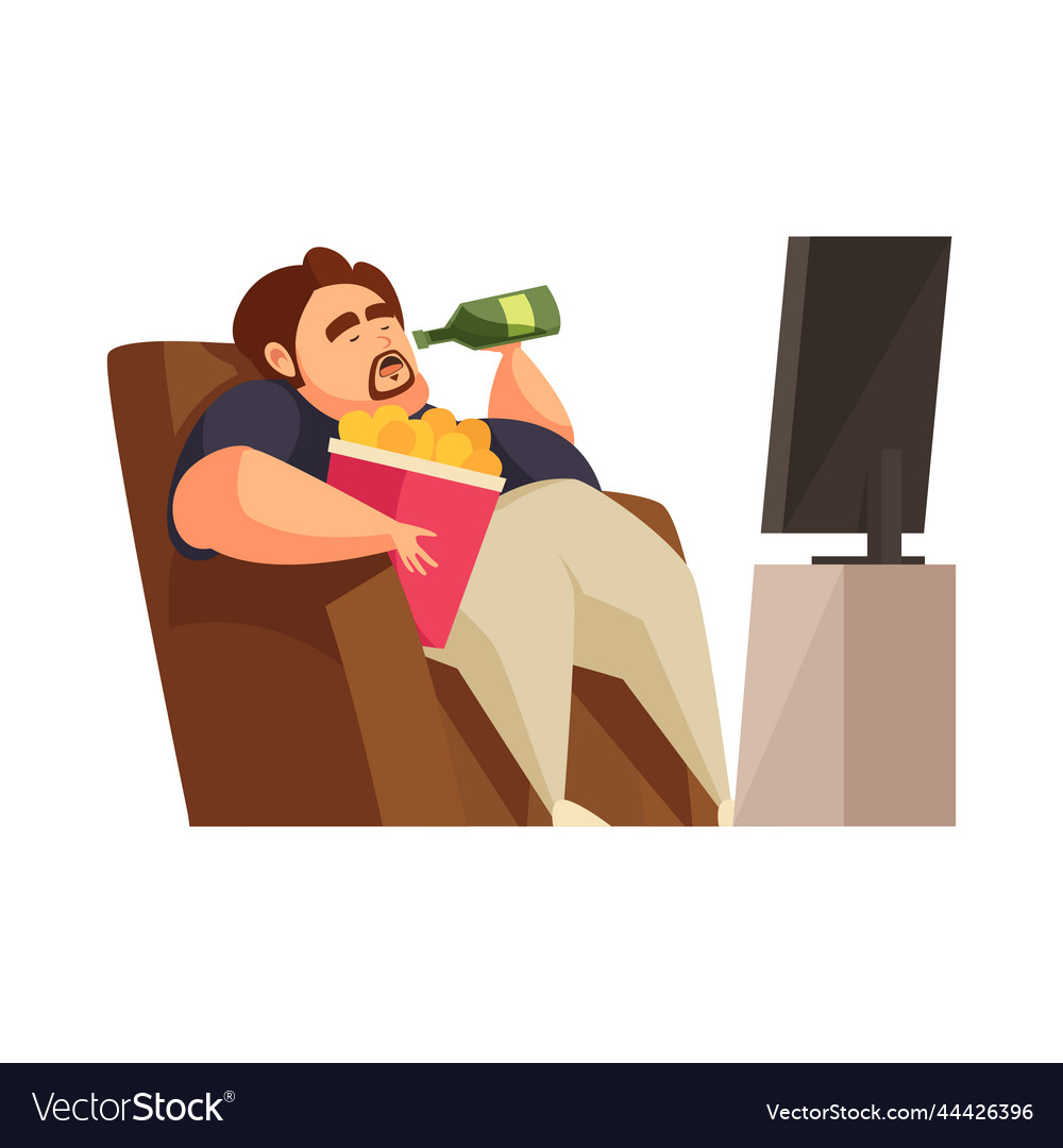 Gluttony flat concept Royalty Free Vector Image