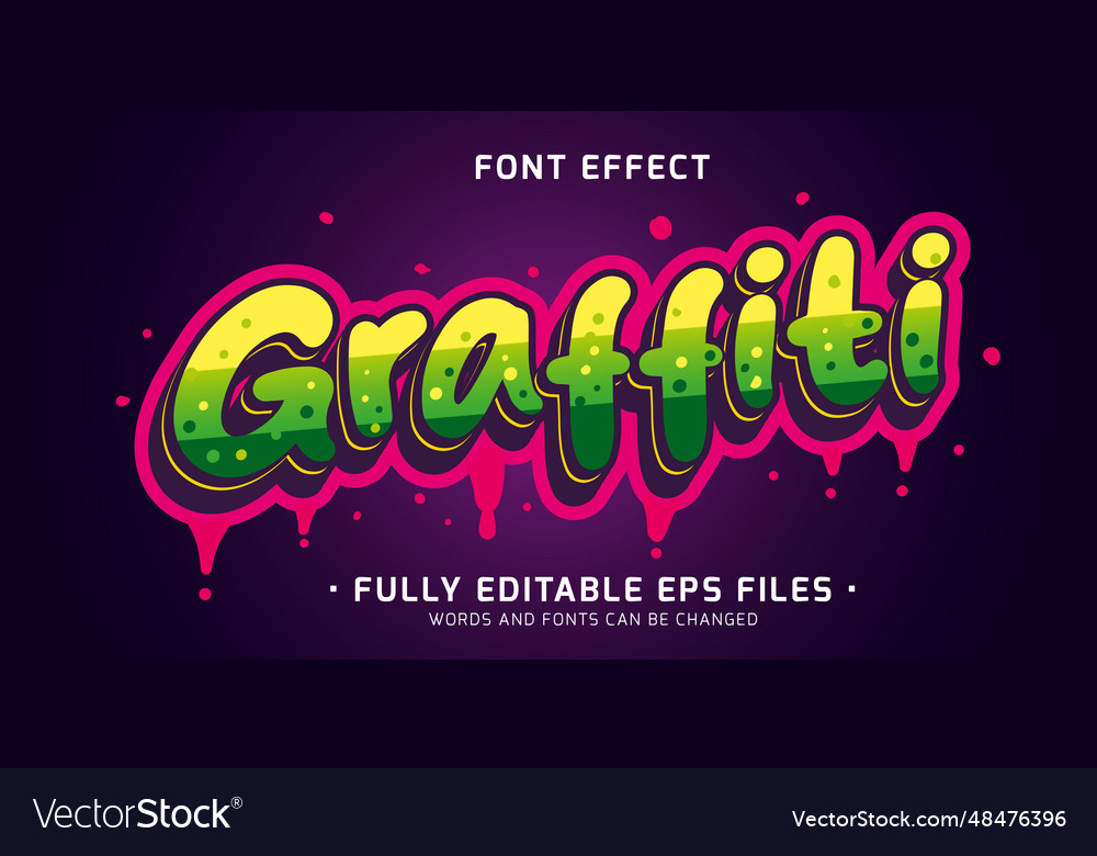 Graffiti text effect Royalty Free Vector Image