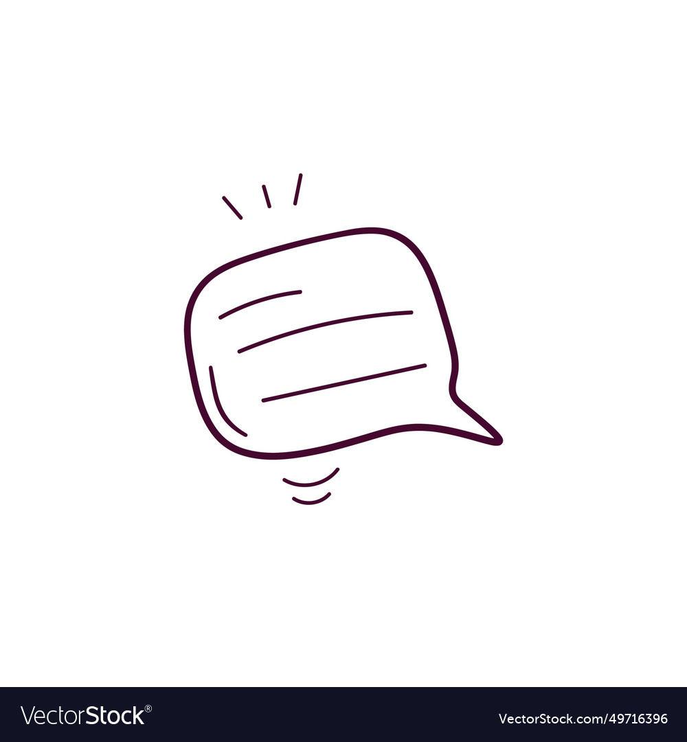 Hand drawn of speech bubble icon doodle sketch Vector Image