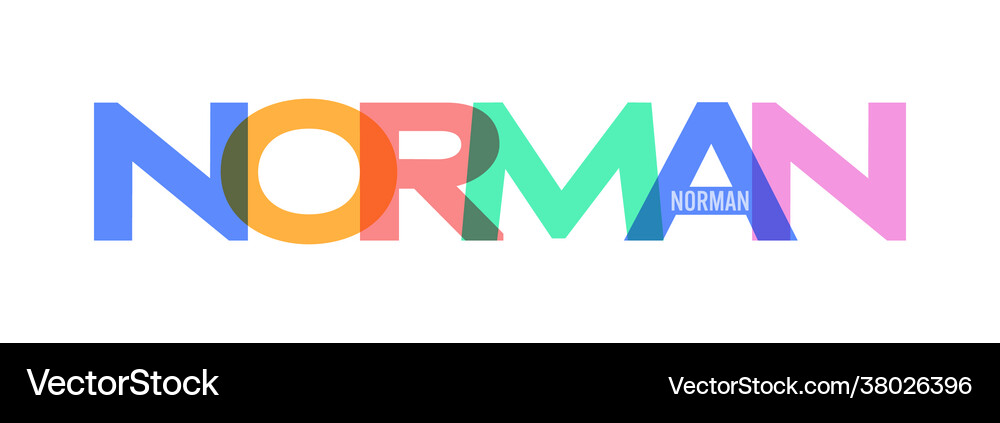 Norman name city on a white background Royalty Free Vector