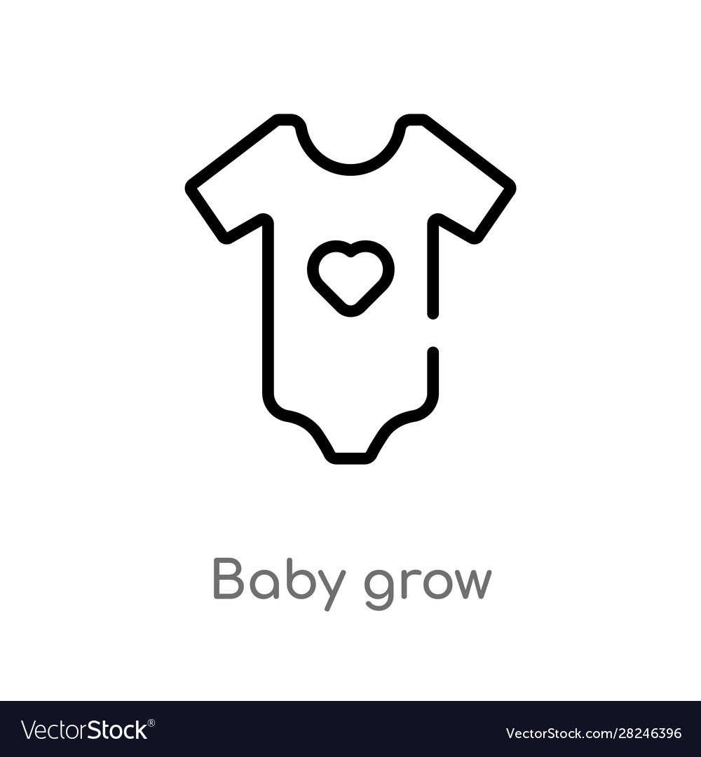 Outline baby grow icon isolated black simple line Vector Image