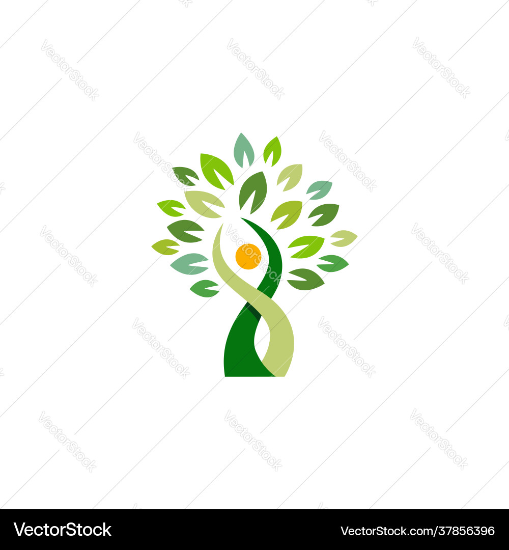 People tree wellness logo symbol icon Royalty Free Vector