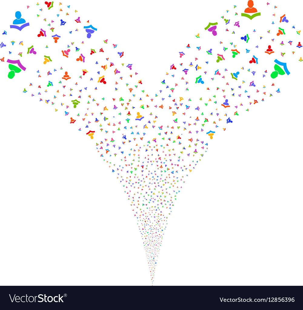 Reader double fireworks stream Royalty Free Vector Image