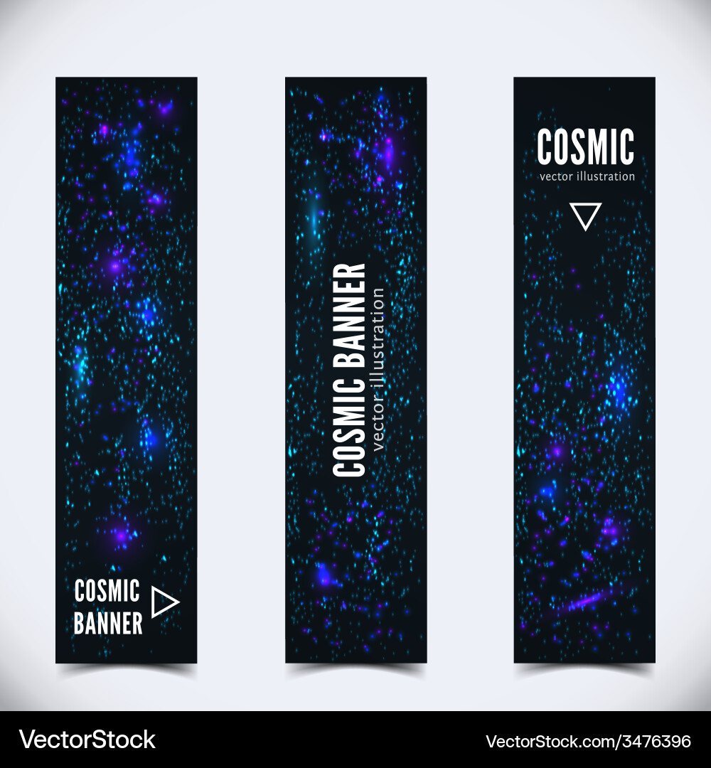 Set of three banners with abstract cosmic Vector Image