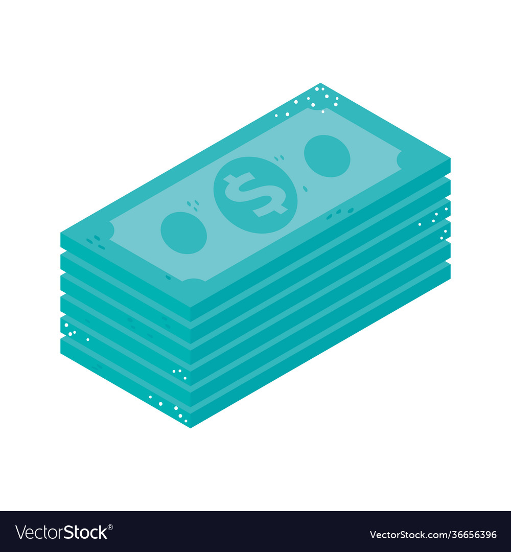 Stack banknotes Royalty Free Vector Image - VectorStock