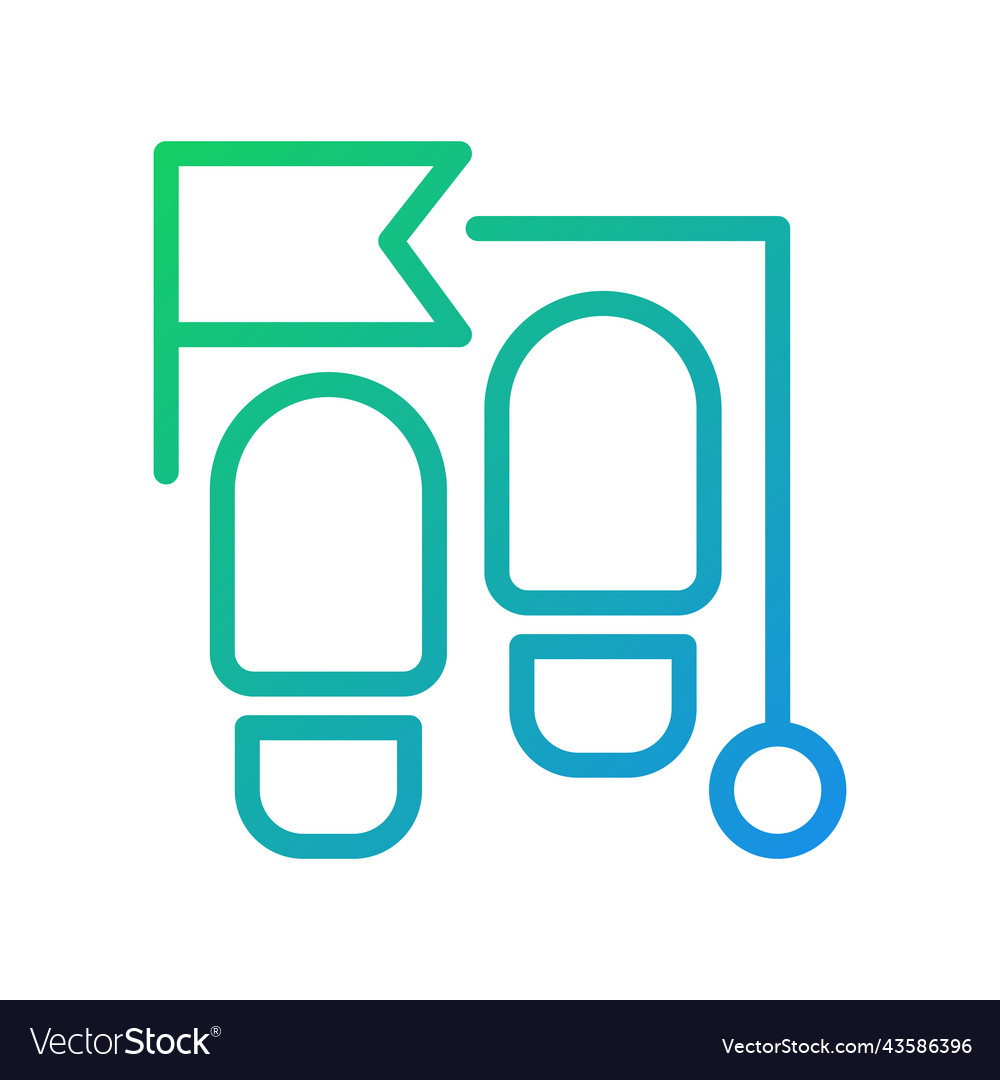 Steps pixel perfect gradient linear icon Vector Image