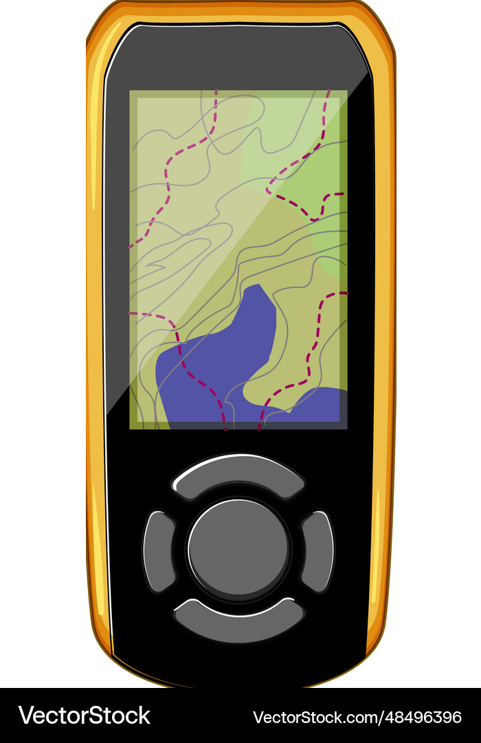 Travel gandheld gps cartoon Royalty Free Vector Image