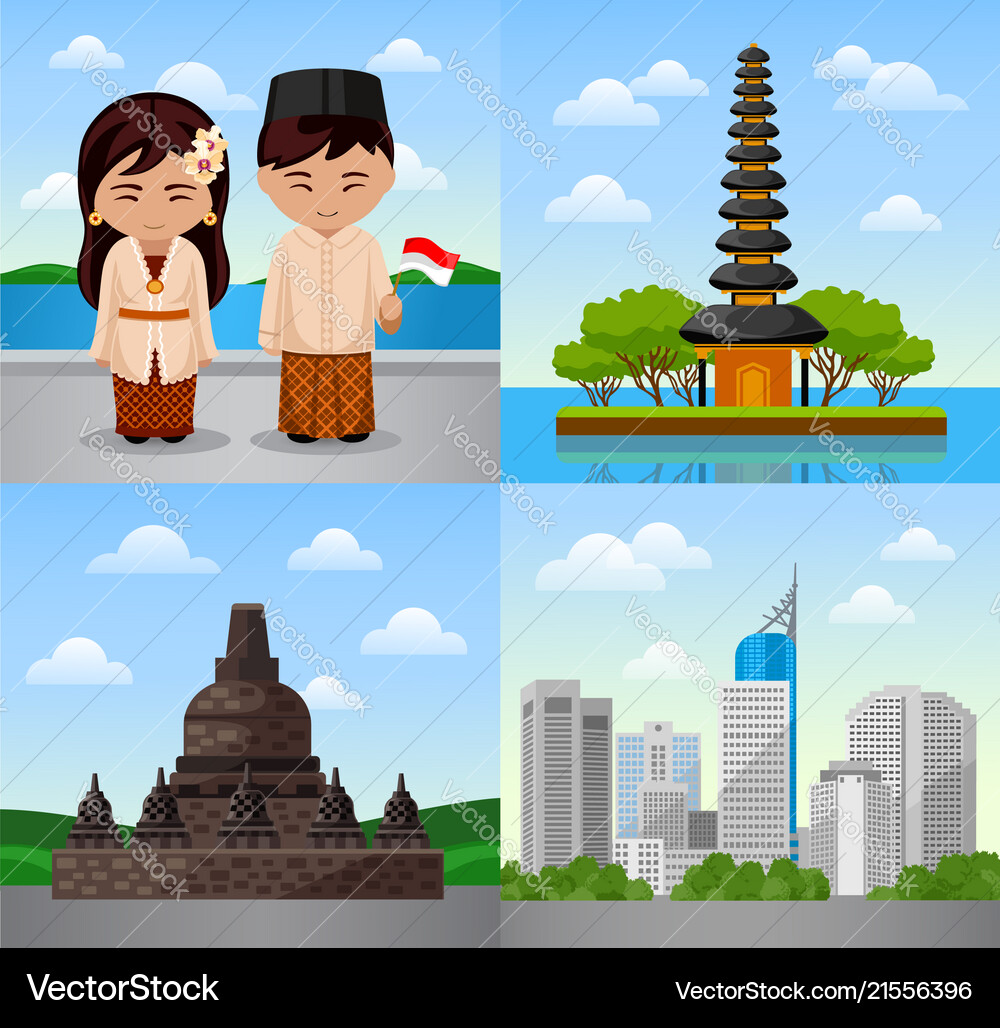 Travel to indonesia Royalty Free Vector Image - VectorStock