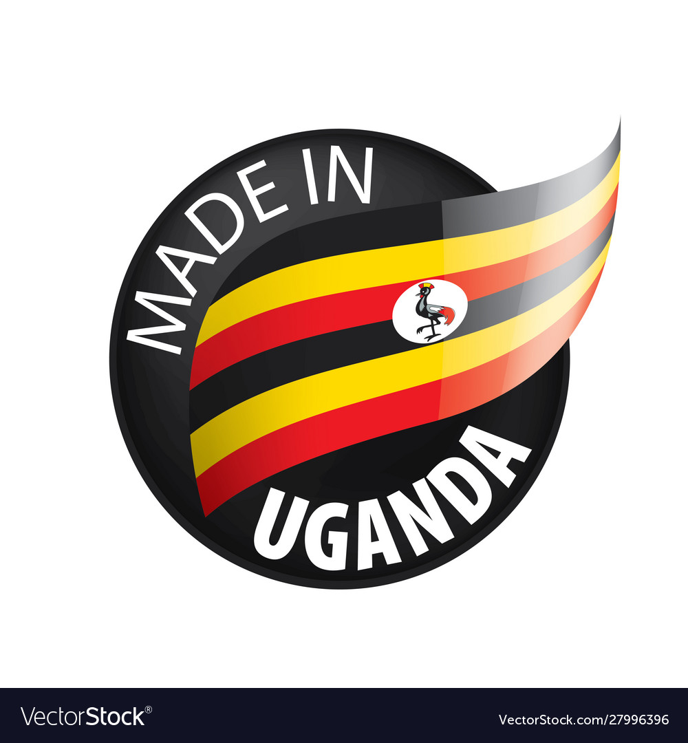 Uganda flag on a white Royalty Free Vector Image