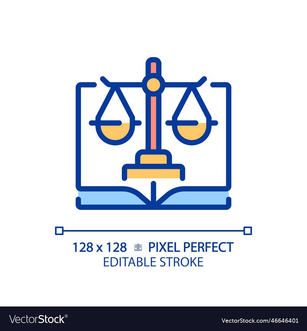 Constitutional law pixel perfect rgb color icon Vector Image Constitutional law pixel perfect rgb color icon Vector Image