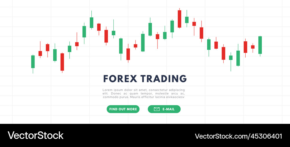 Forex trading banner stock market candlestick Vector Image