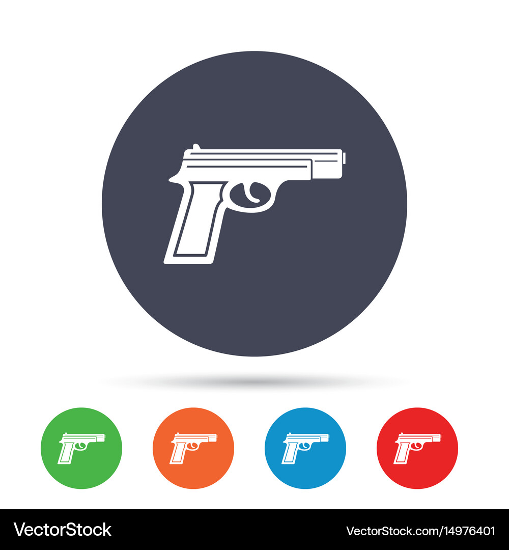 Gun sign icon firearms weapon symbol Royalty Free Vector