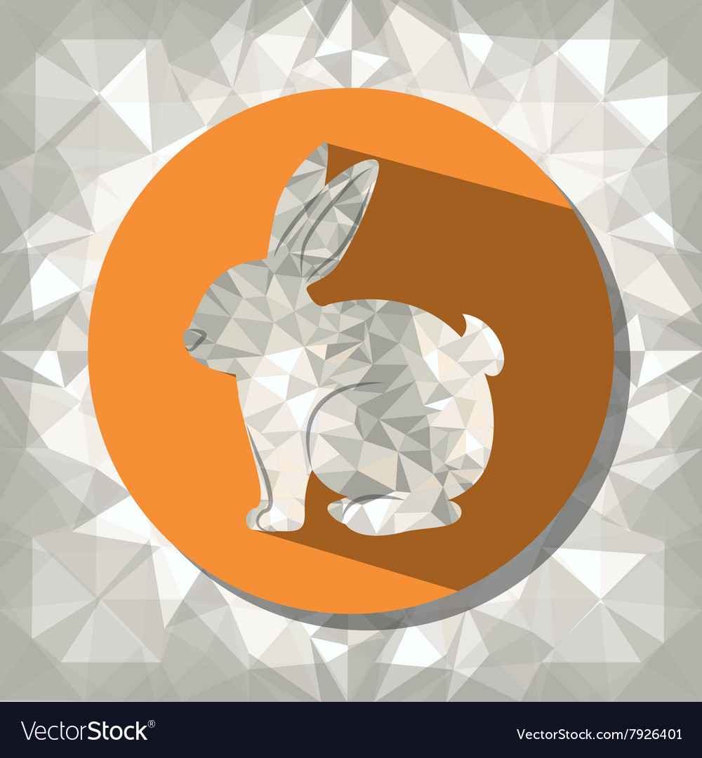 Rabbit low poly design Royalty Free Vector Image