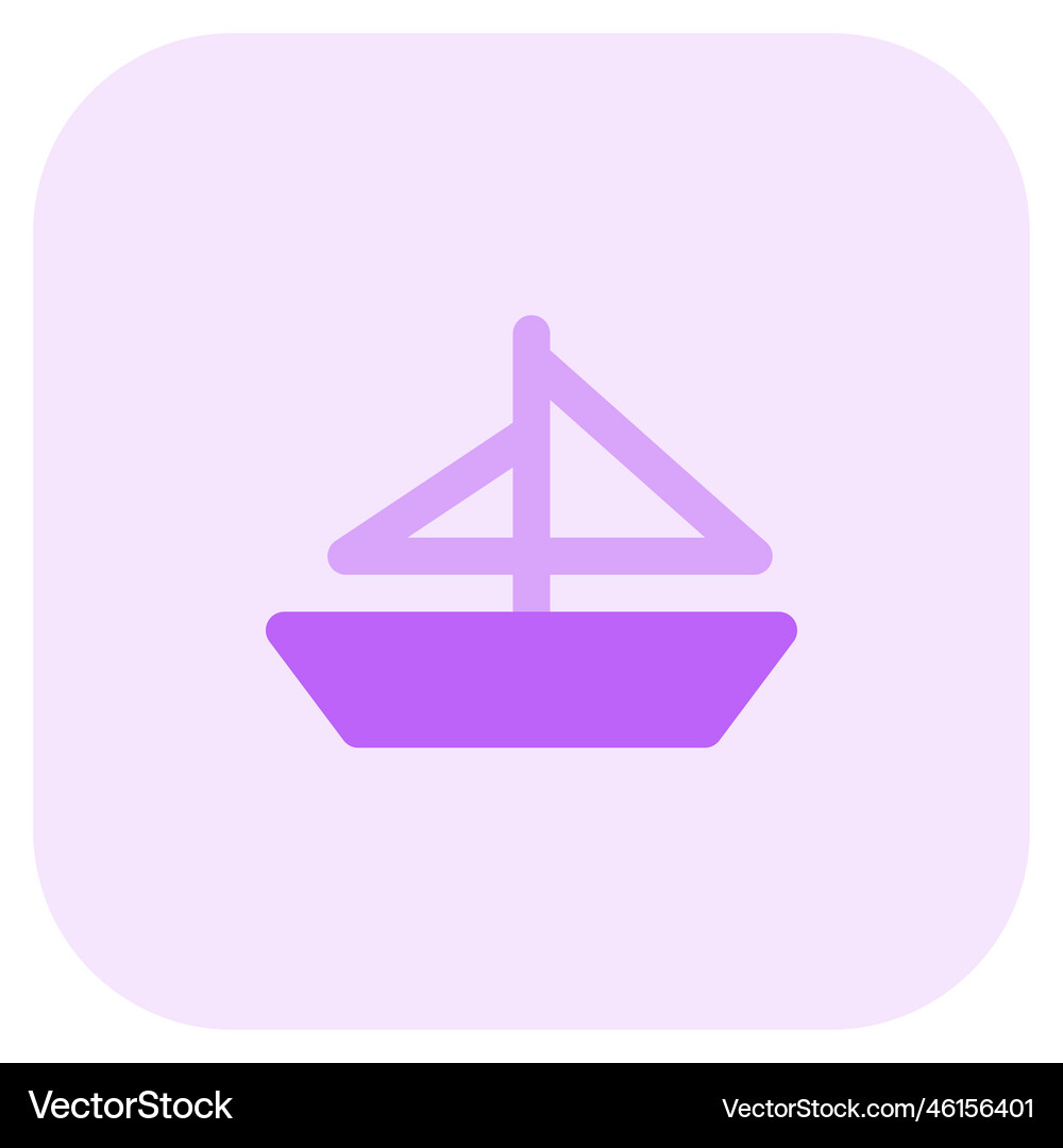 Sailboat a common recreational vessel Royalty Free Vector