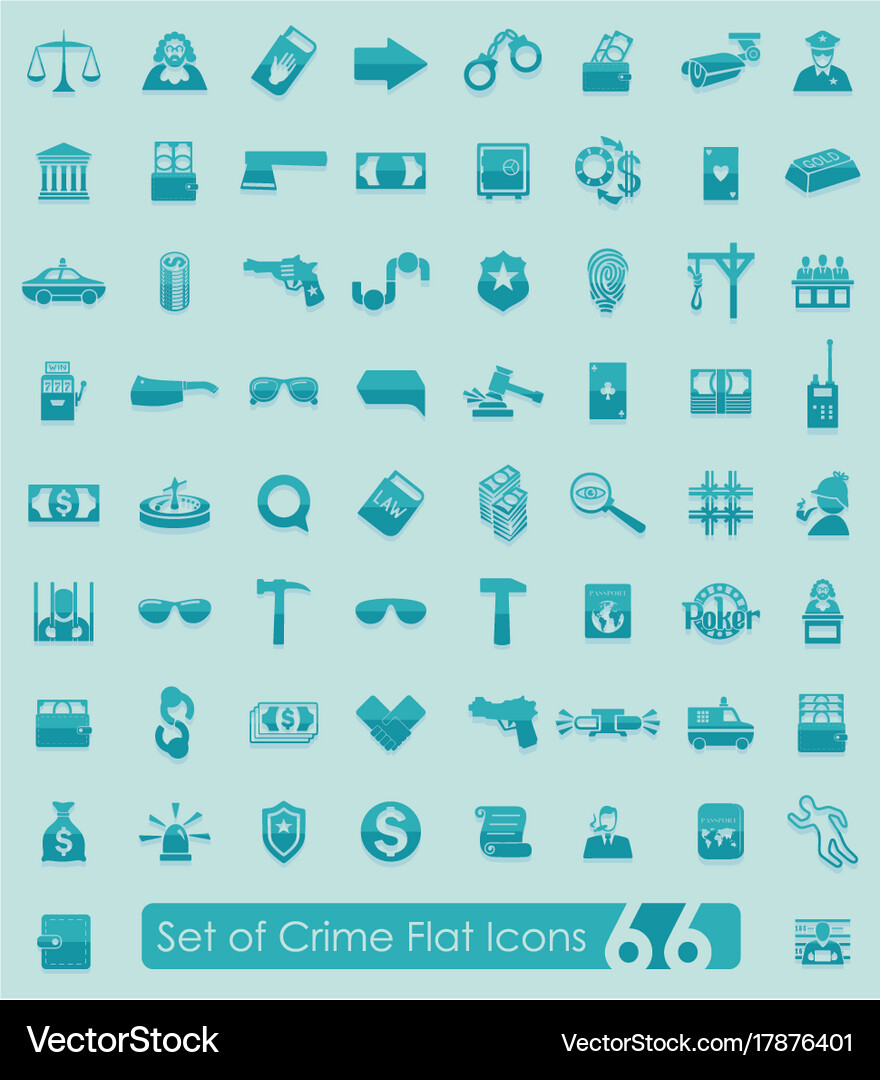 Set of crime icons Royalty Free Vector Image - VectorStock