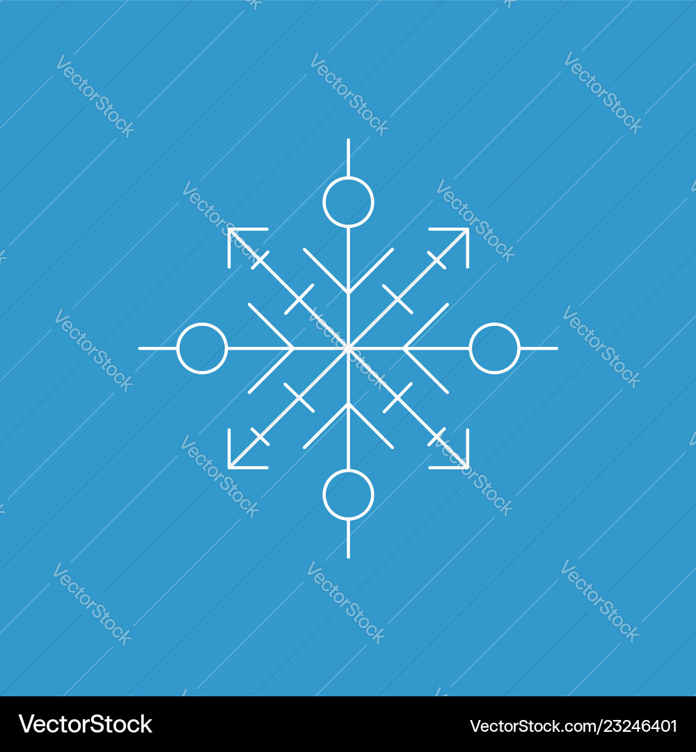 Snowflake icon white silhouette snow flake sign Vector Image