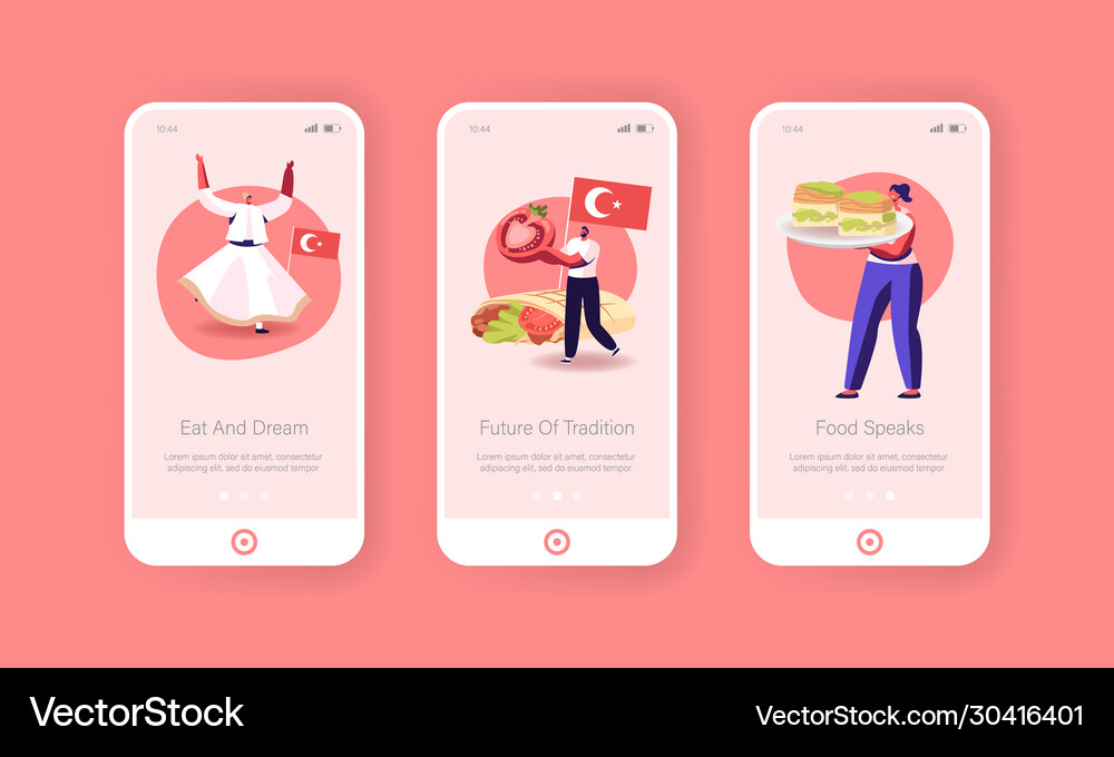 Traditional turkish cuisine mobile app page Vector Image