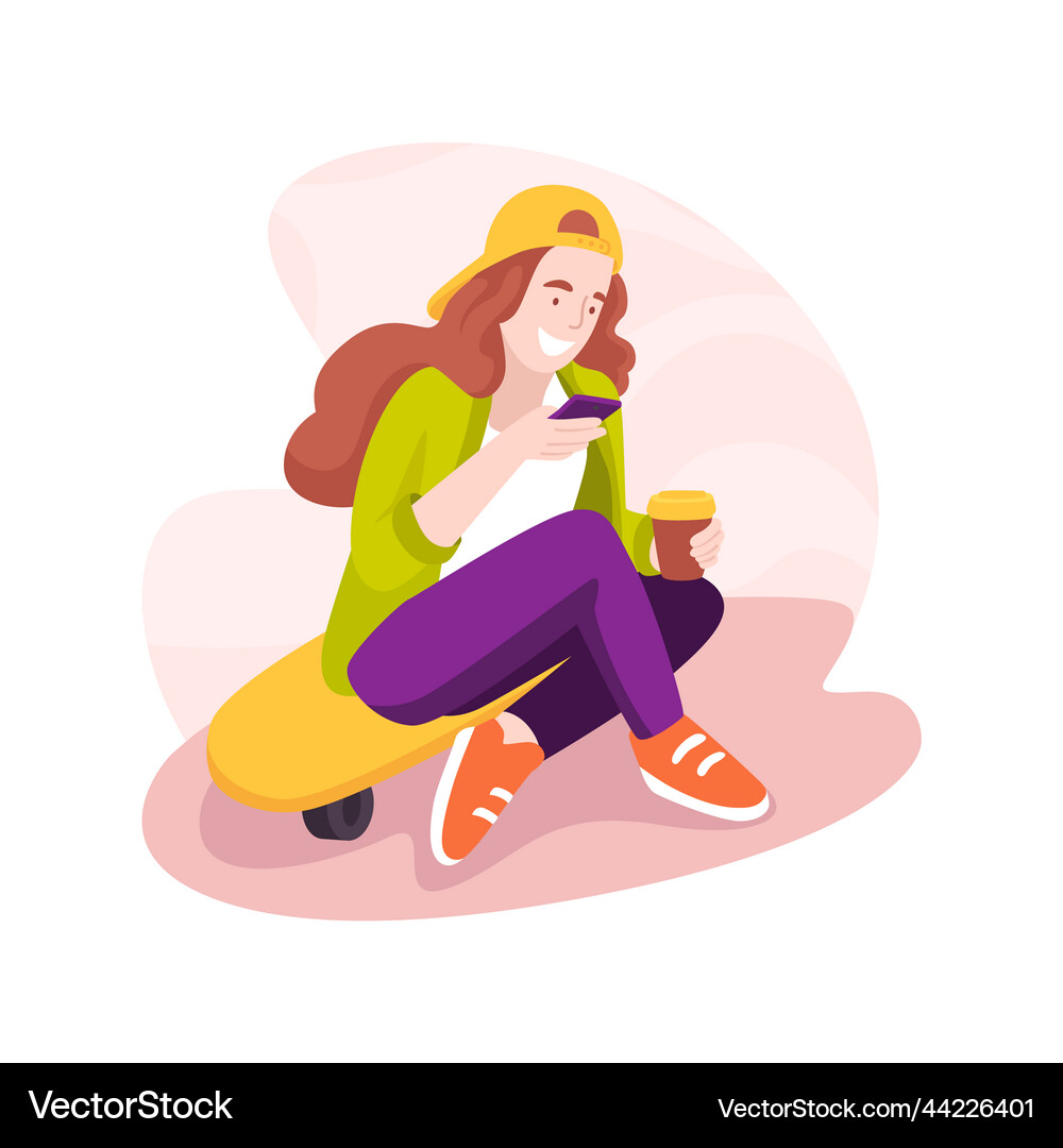 Waiting for friends isolated cartoon Royalty Free Vector