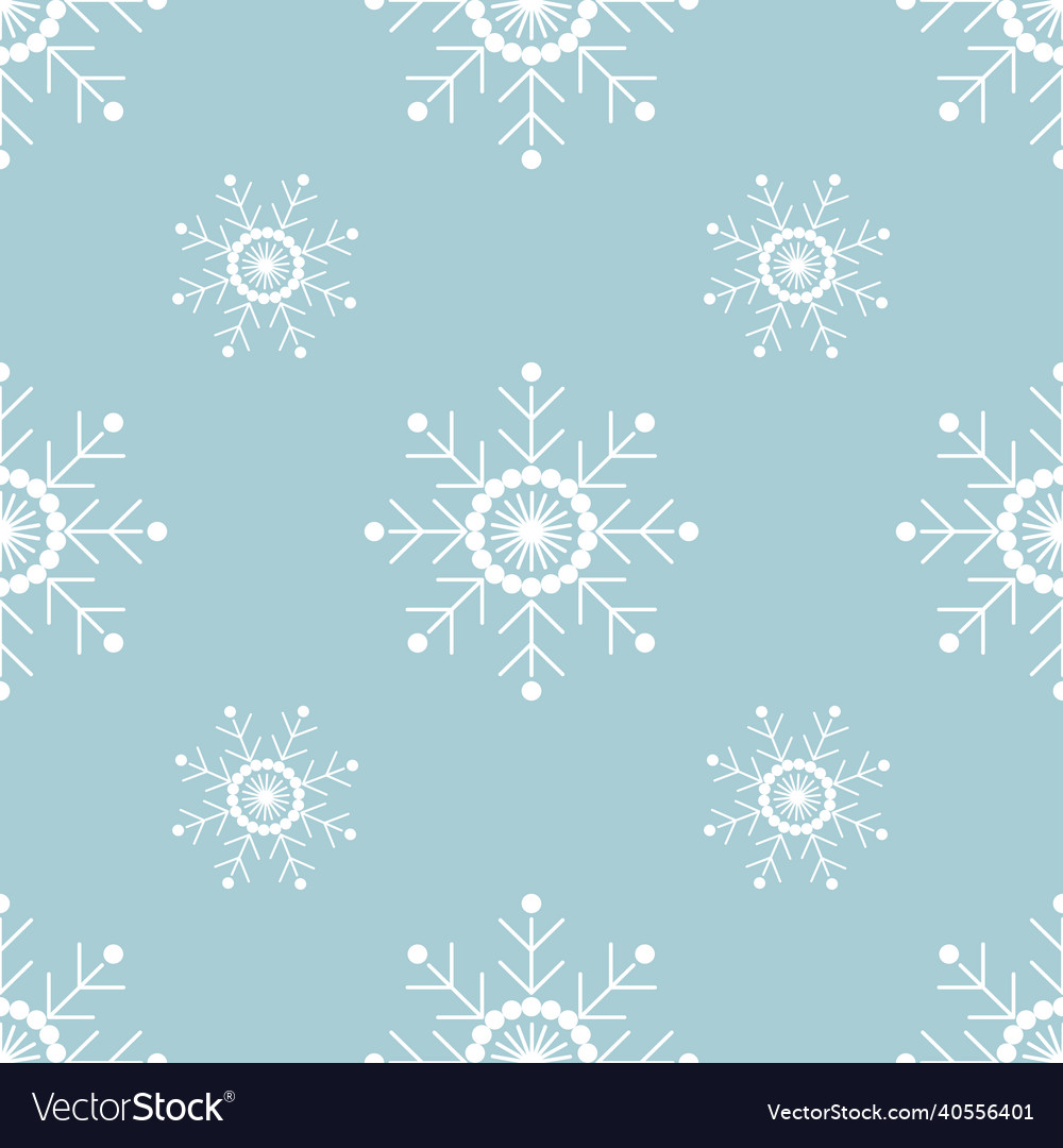 White snowflake seamless pattern Royalty Free Vector Image