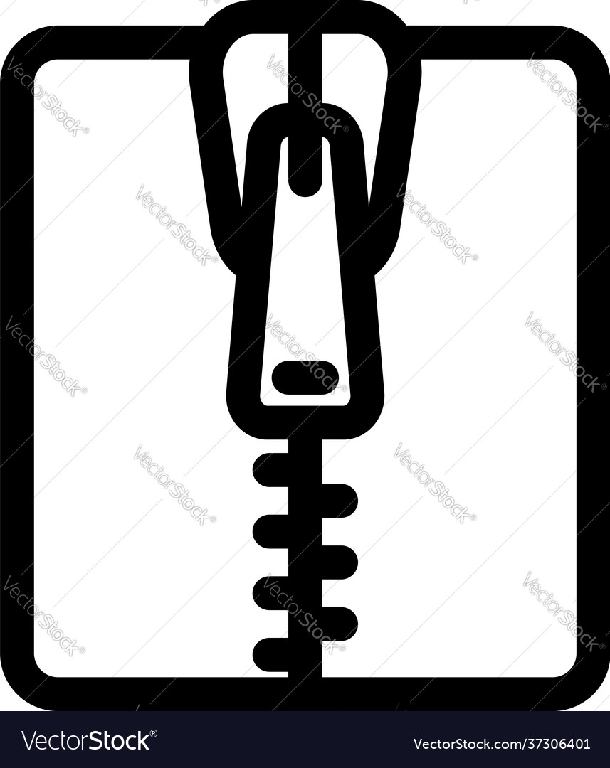 Zipper tool line icon on white Royalty Free Vector Image