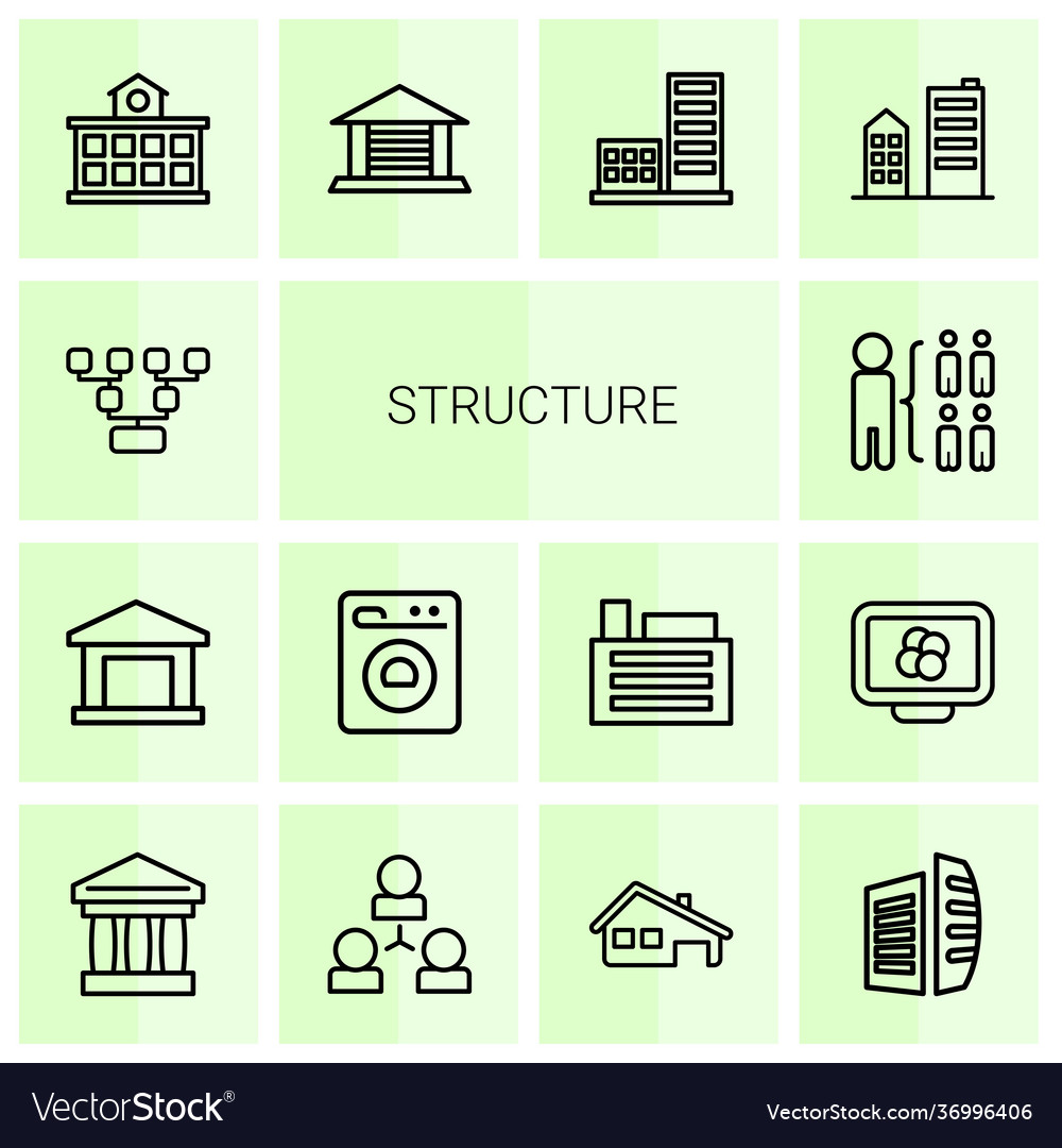 14 structure icons Royalty Free Vector Image - VectorStock