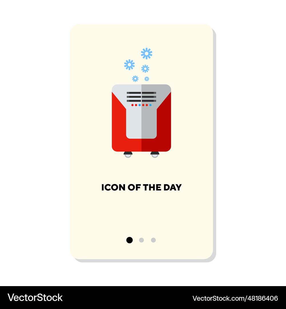 Cooling mode of air conditioner flat icon Vector Image