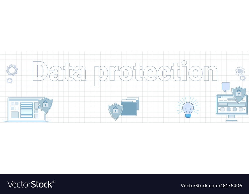 Data protection word on squared background Vector Image
