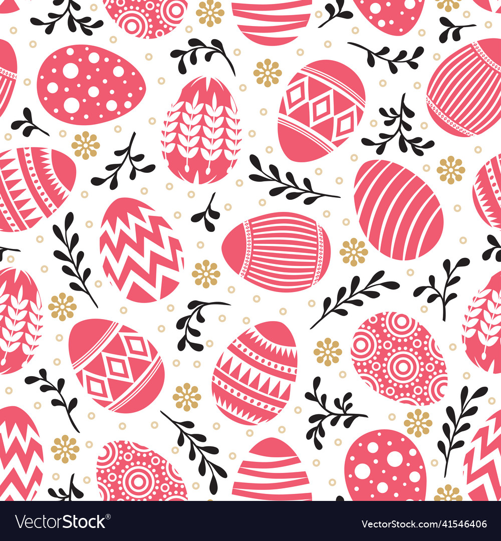Easter decorative pattern seamless Royalty Free Vector Image