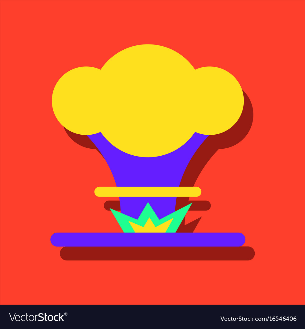 Flat icon design collection nuclear explosion Vector Image