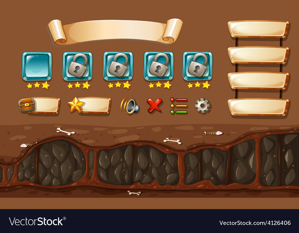 Game template Royalty Free Vector Image - VectorStock
