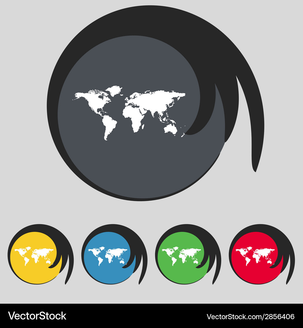 Globe sign icon world map geography symbol set Vector Image