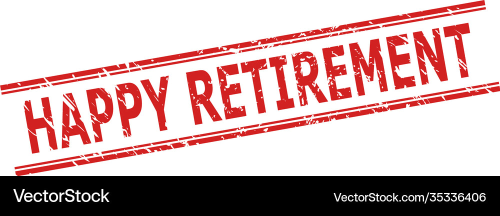 Happy retirement seal with grunged texture Vector Image