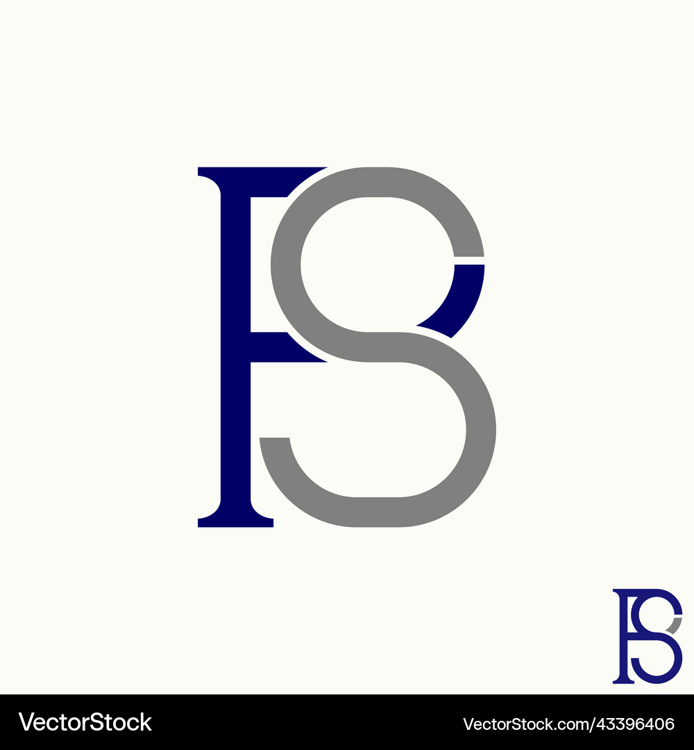 Simple and unique letter or word ps or sp merge Vector Image