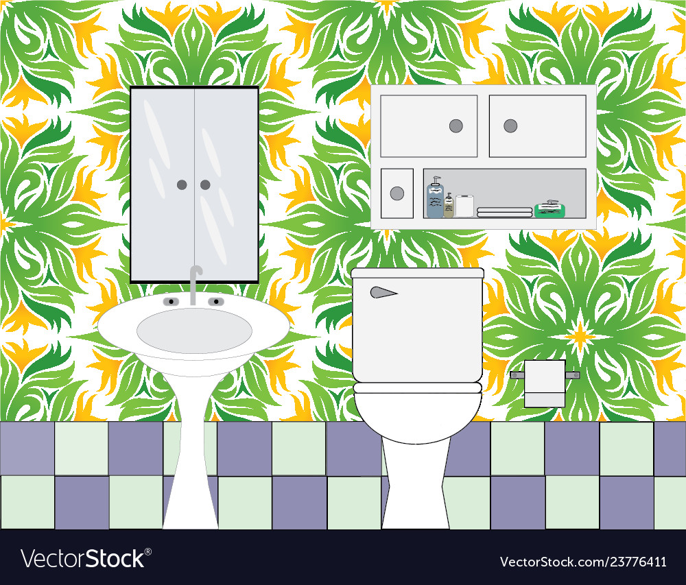 Bathroom interior Royalty Free Vector Image - VectorStock